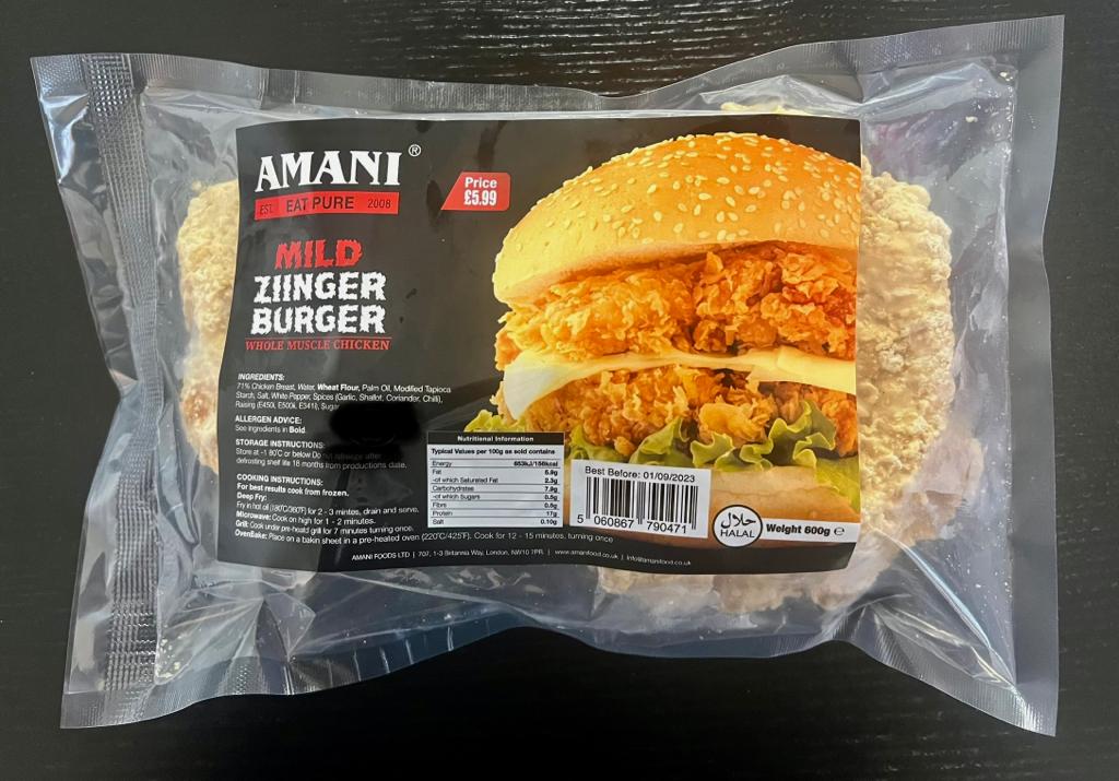 Amani Mild Zinger Burgers (470g) – Foodukaan.co.uk