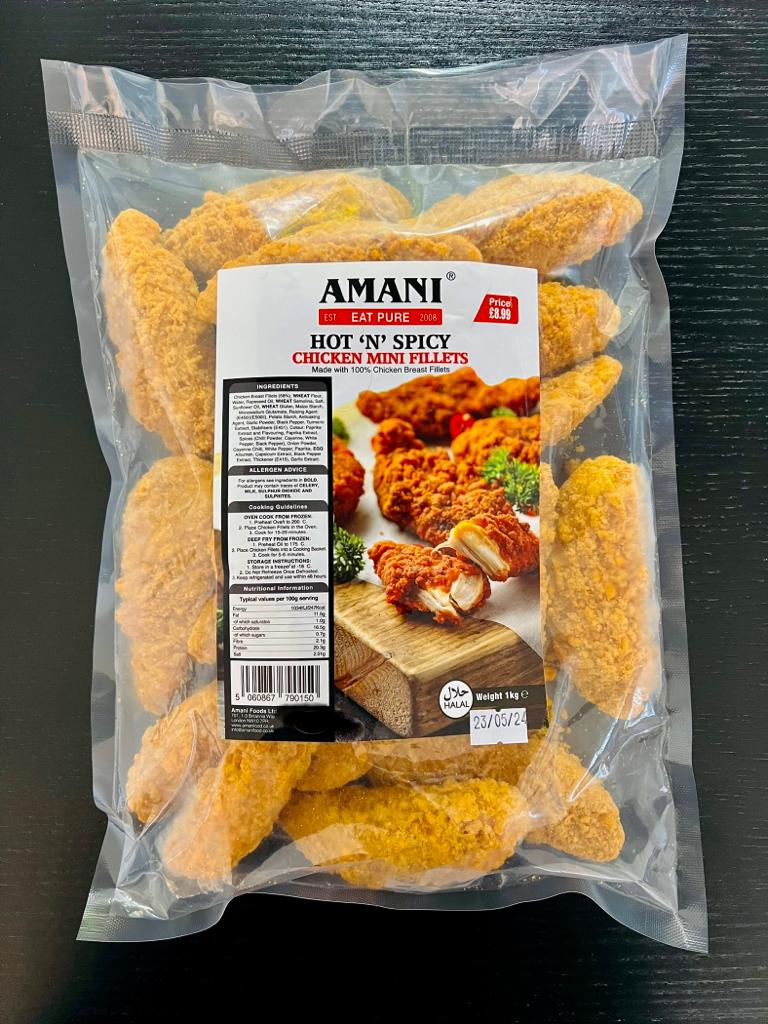 Amani Hot 'n' Spicy Chicken Mini Fillets (800g) – Foodukaan.co.uk