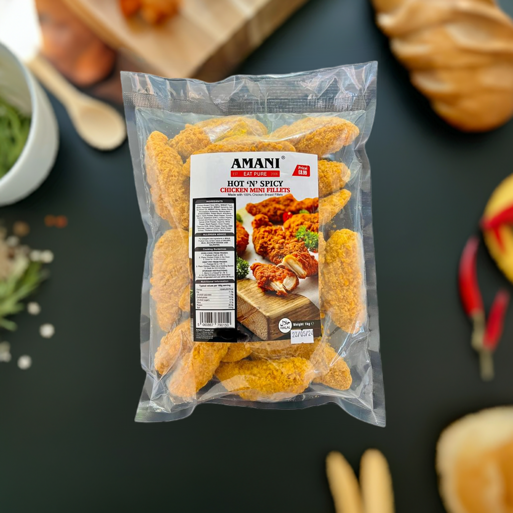 Amani Hot 'n' Spicy Chicken Mini Fillets (700g) – Foodukaan.co.uk