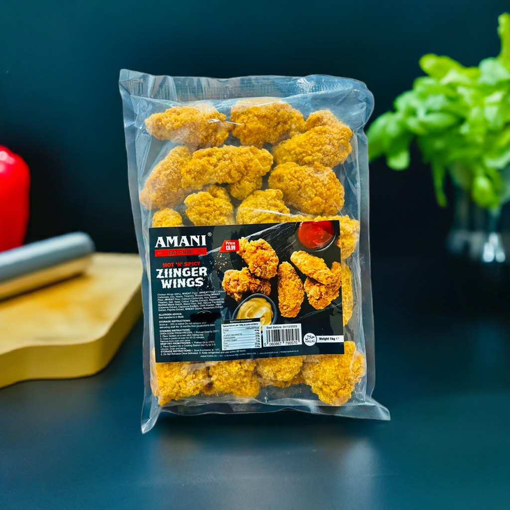 Amani Zinger Hot 'n' Spicy Chicken Wings (800g) – Foodukaan.co.uk